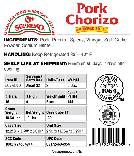 CHORIZO & SAUSAGE - V&V Supremo® Food Service
